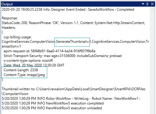 Microsoft Computer Vision -Generate Thumbnail | Robility Docs